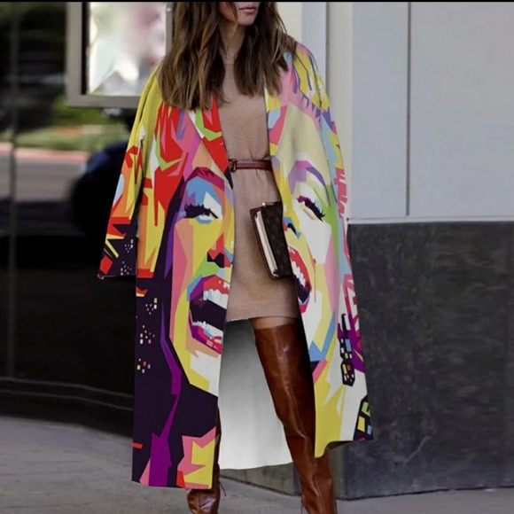 Jackets & Coats | Marilyn Monroe Graphic Print Coat | Poshmark